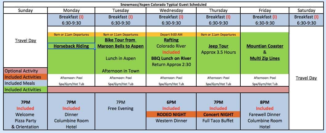 Aspen Schedule - SinglesSki.com
